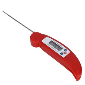 Digital Meat Thermometer, Portable Folding Food Thermometer, LCD Digital Instant Read Food Thermometer for Kitchen, Cooking, BBQ (Red)