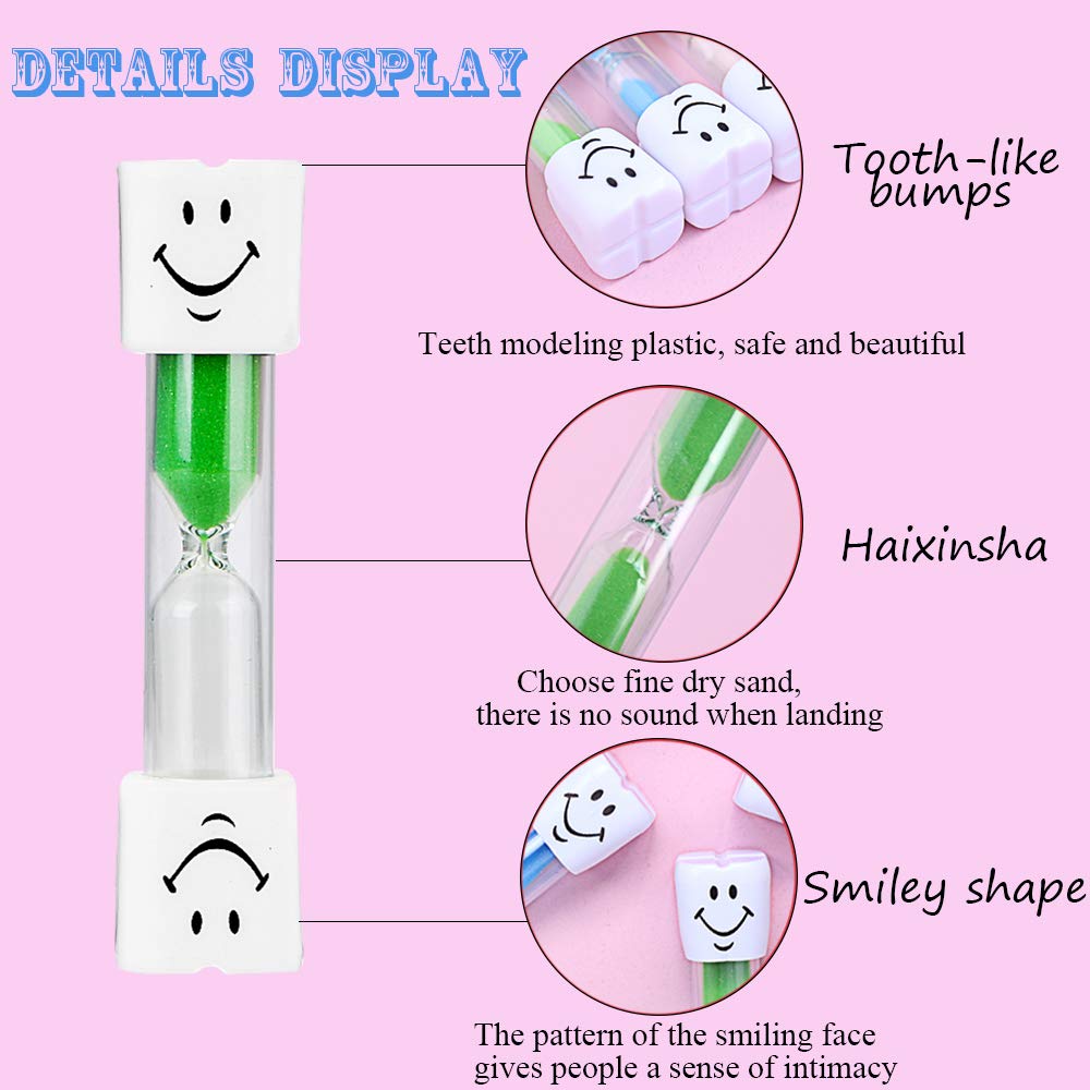 Toothbrush Timer, COFHOM 2 Minute Sand Timer for Kids, 4 Pieces Tooth Brushing Timer, Timers Help Children Brush Their Teeth Within A Scientifically Reasonable Time (Blue, Pink, Purple, Green)