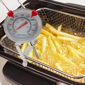 Meat Cooking Deep Fry Thermometer - 2" Dial 12" Long Stem Plus 1" Dial 5" Stem Pocket Thermometer for Grill Turkey BBQ Milk Frothing Cappuccino Espresson Steaming