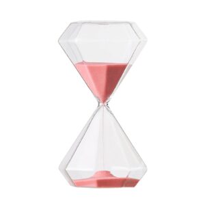 hourglass 30 minute sand timer clear glass, unique pink sand clock time control measurement children games tools office desktop decoration