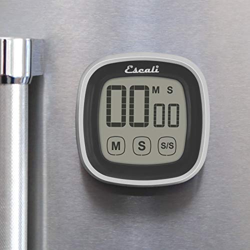 Escali Touch Screen LCD Display Digital Timer, Easy to Read and Touch Sensitive Controls Battery Saving, Black