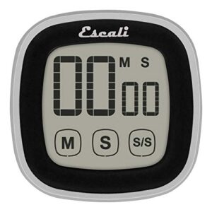 Escali Touch Screen LCD Display Digital Timer, Easy to Read and Touch Sensitive Controls Battery Saving, Black