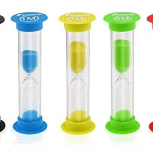 WOIWO 5 Pcs Sand Timer,Colorful Plastic Sandglass Hourglass Sand Clock Timer 30sec / 1min / 3mins / 5mins / 10mins