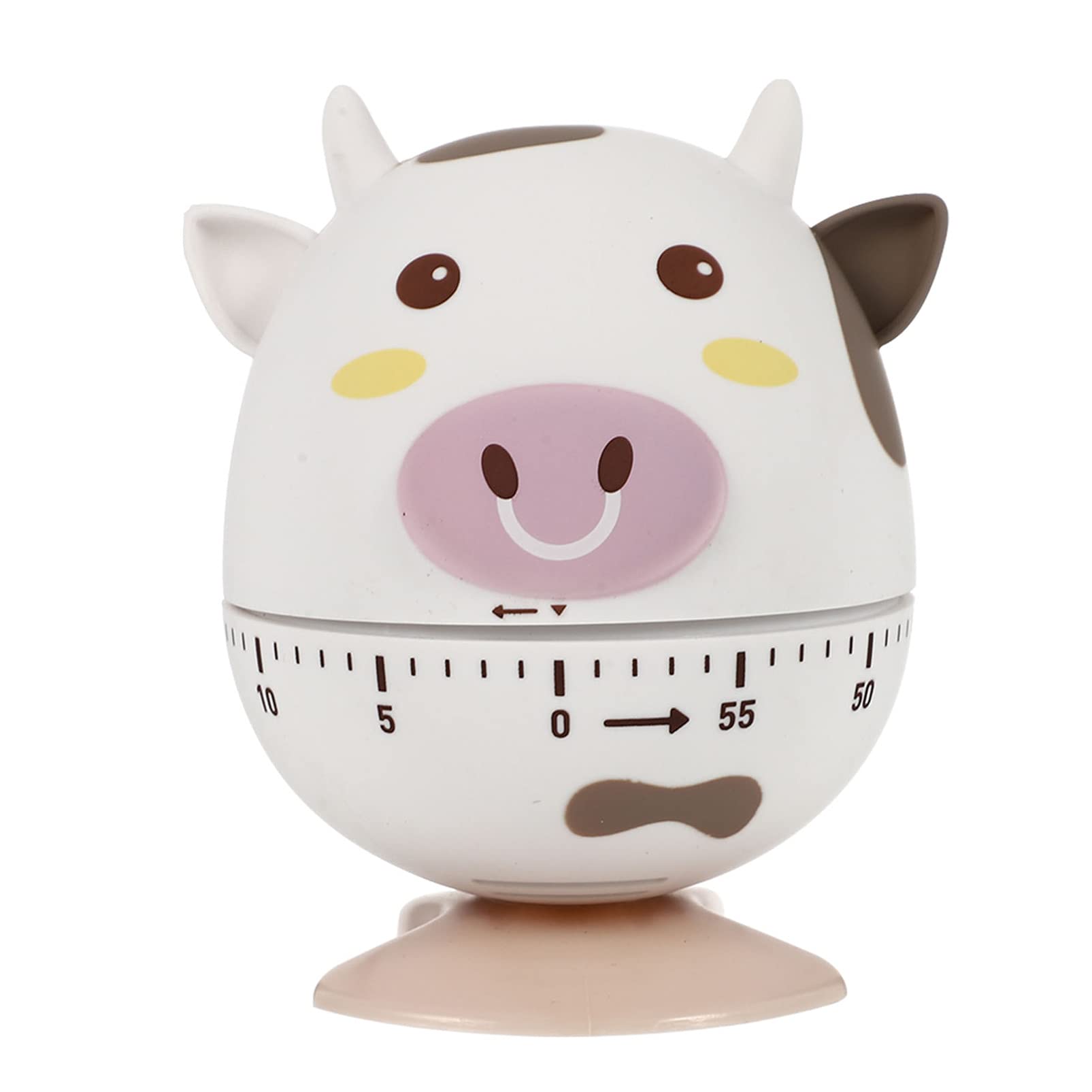 Angoily Kitchen Timers for Cooking Cute Cartoon Cow 60 Minutes Mechanical Kitchen Timer Wind Up Countdown Timer for Kitchen Baking Cooking (White)