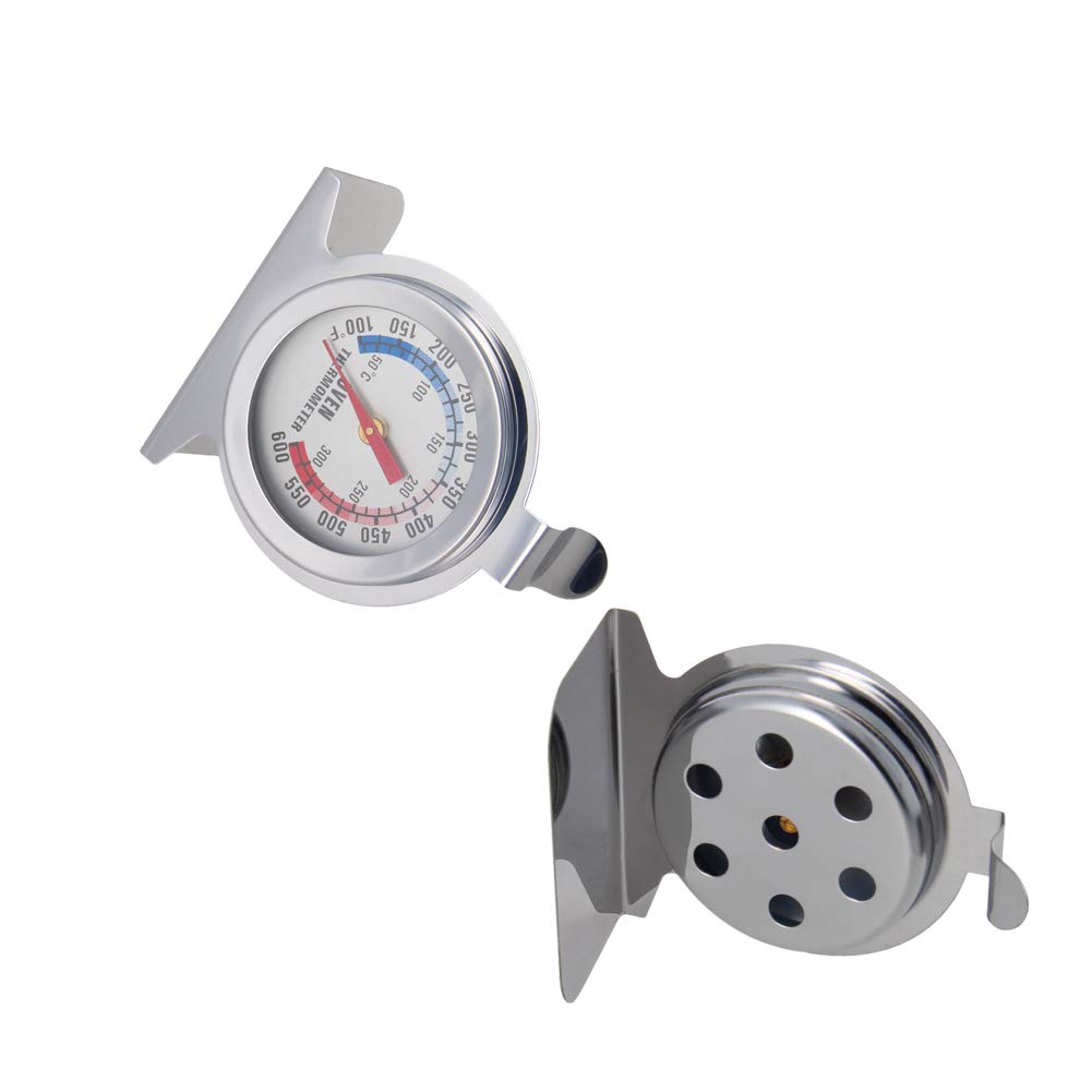 Othmro 2Pcs Stainless Steel Instant Read Oven/Grill/Smoker Monitoring Thermometer, 50 - 300±2 ℃ Grill Thermometer for Outside Grill Thermometer Gauge Oven Thermometers for Kitchen Use