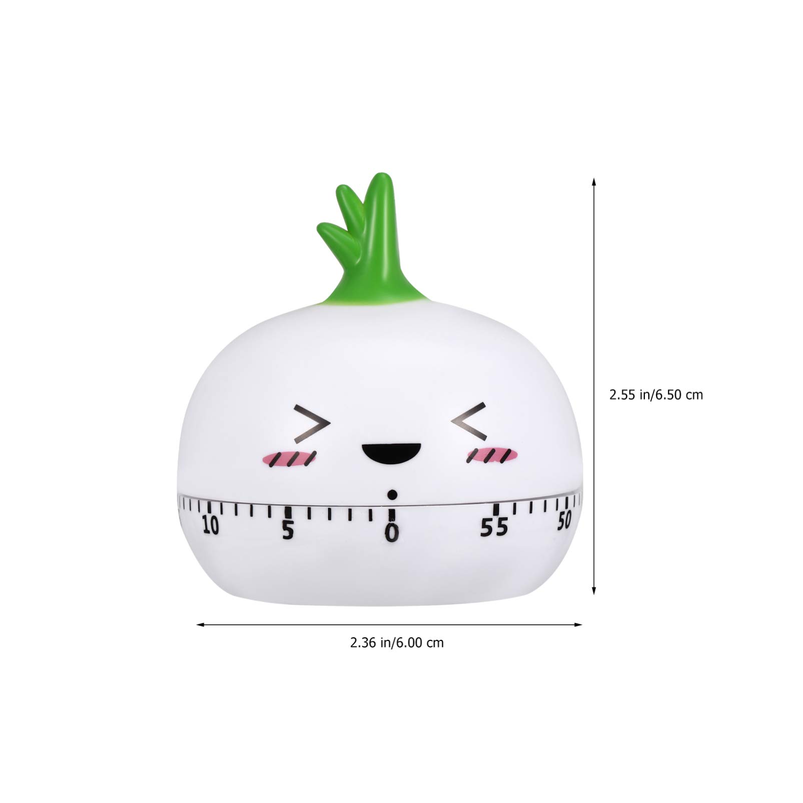 Luxshiny Cartoon Plastic Timer Cute Onion Kitchen Time Reminder Mechanical Wind up Manual Timer Rotating Timer for Children Cooking Baking Boiling Egg