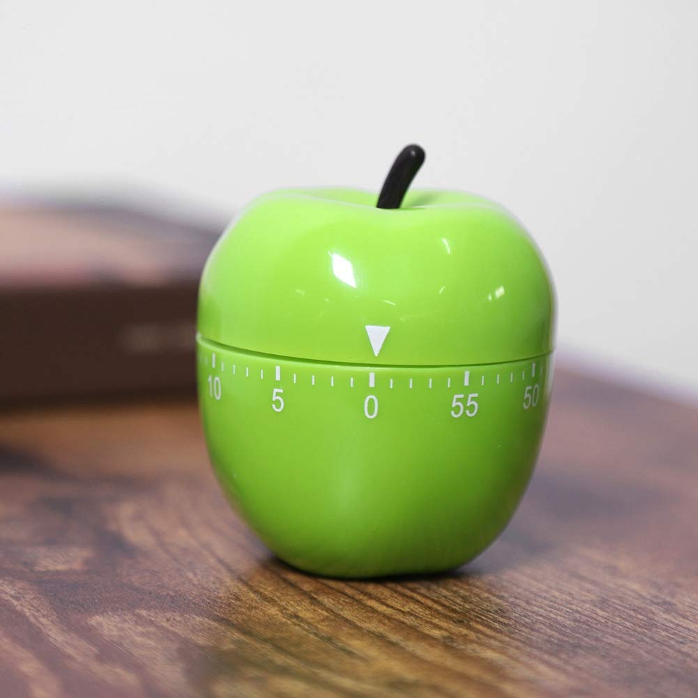 Kitchen Timer, 60 Minutes Mechanical Wind-Up Timer Apple Shape Kitchen Cooking Timer No Battery Needed,Suitable for Kitchen Cooking Baking Housework Labs Timing