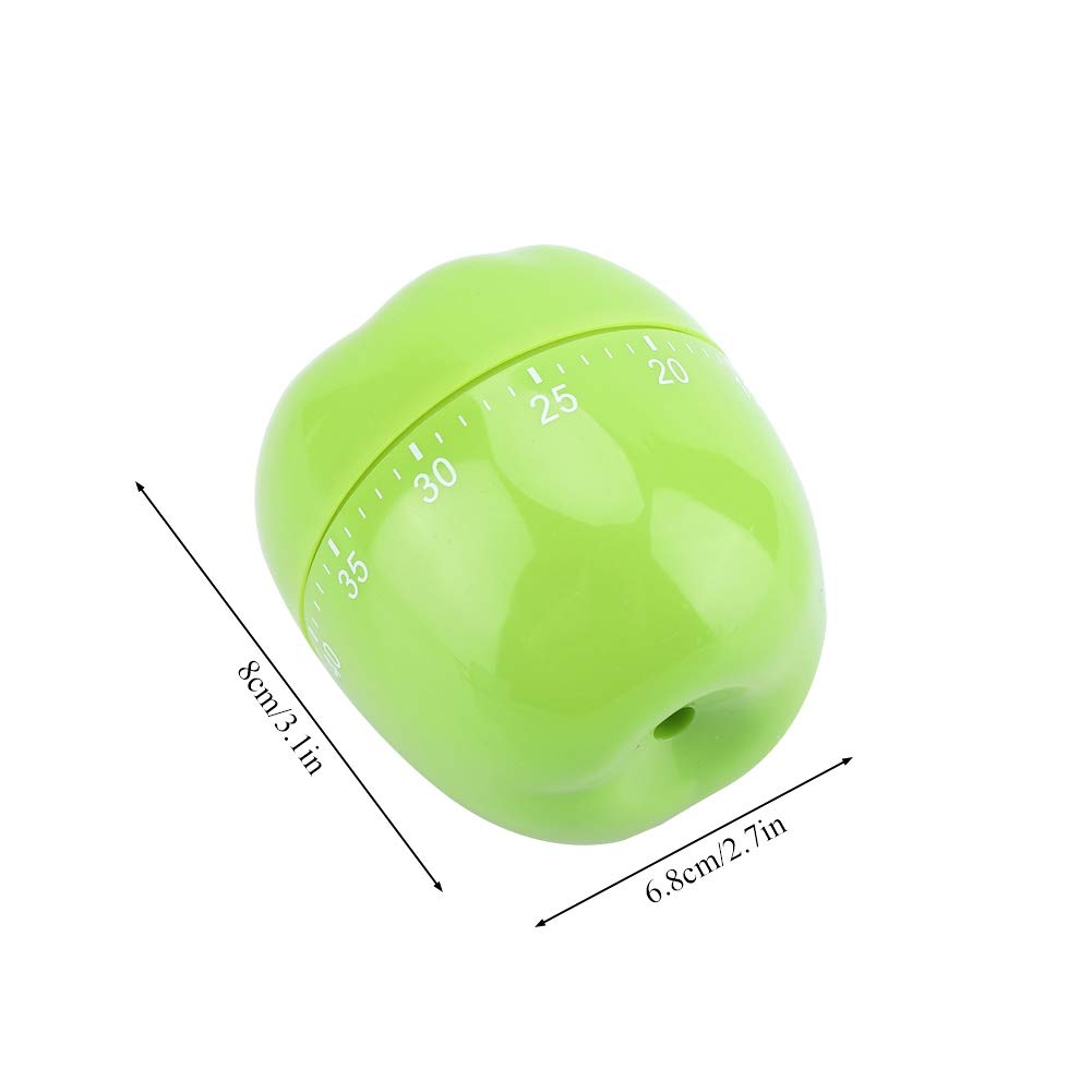 Kitchen Timer, 60 Minutes Mechanical Wind-Up Timer Apple Shape Kitchen Cooking Timer No Battery Needed,Suitable for Kitchen Cooking Baking Housework Labs Timing