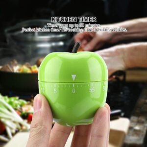 Kitchen Timer, 60 Minutes Mechanical Wind-Up Timer Apple Shape Kitchen Cooking Timer No Battery Needed,Suitable for Kitchen Cooking Baking Housework Labs Timing