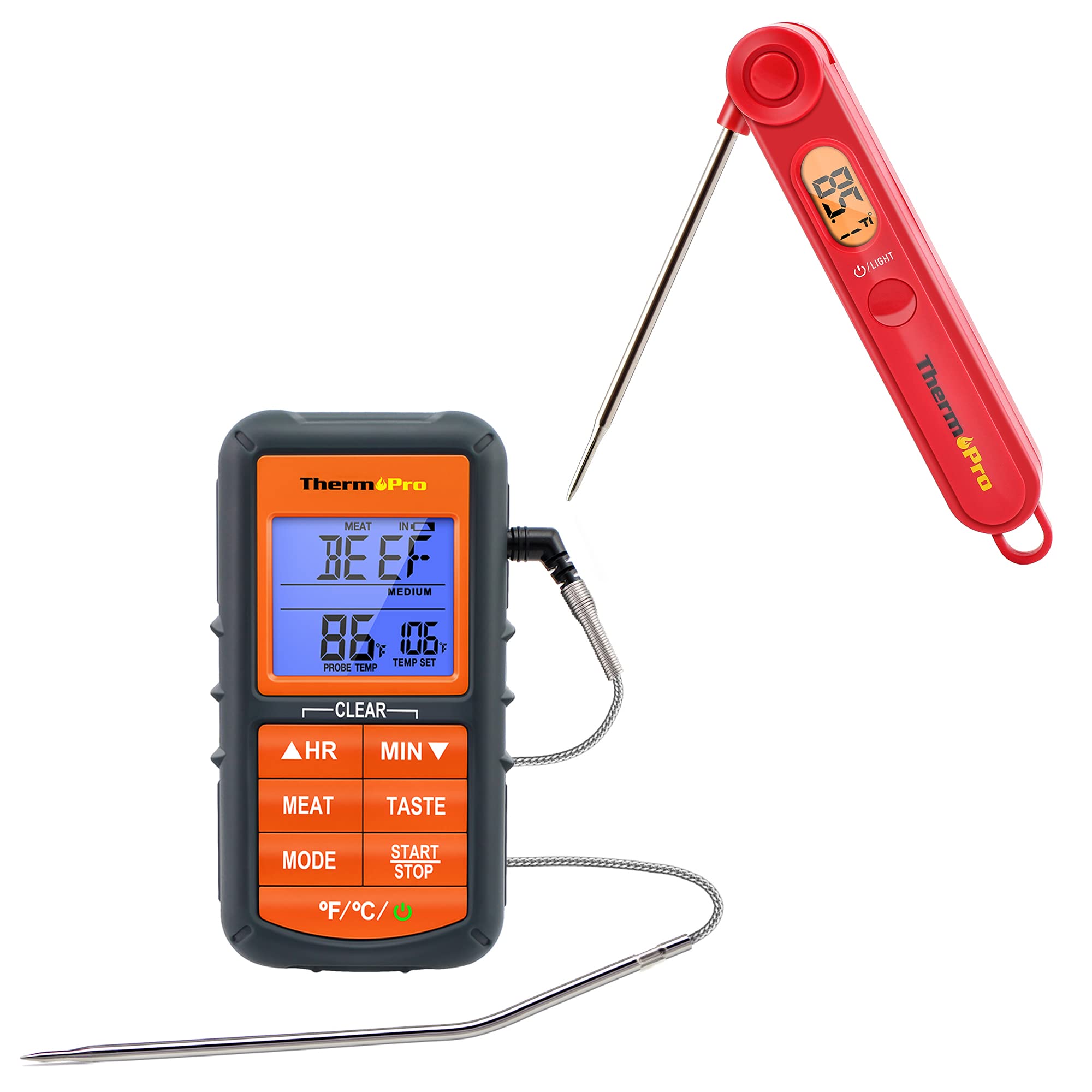 ThermoPro TP03 Digital Meat Thermometer for Cooking Kitchen + ThermoPro TP06B Digital Grill Meat Thermometer with Probe