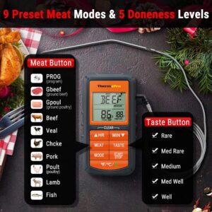 ThermoPro TP03 Digital Meat Thermometer for Cooking Kitchen + ThermoPro TP06B Digital Grill Meat Thermometer with Probe