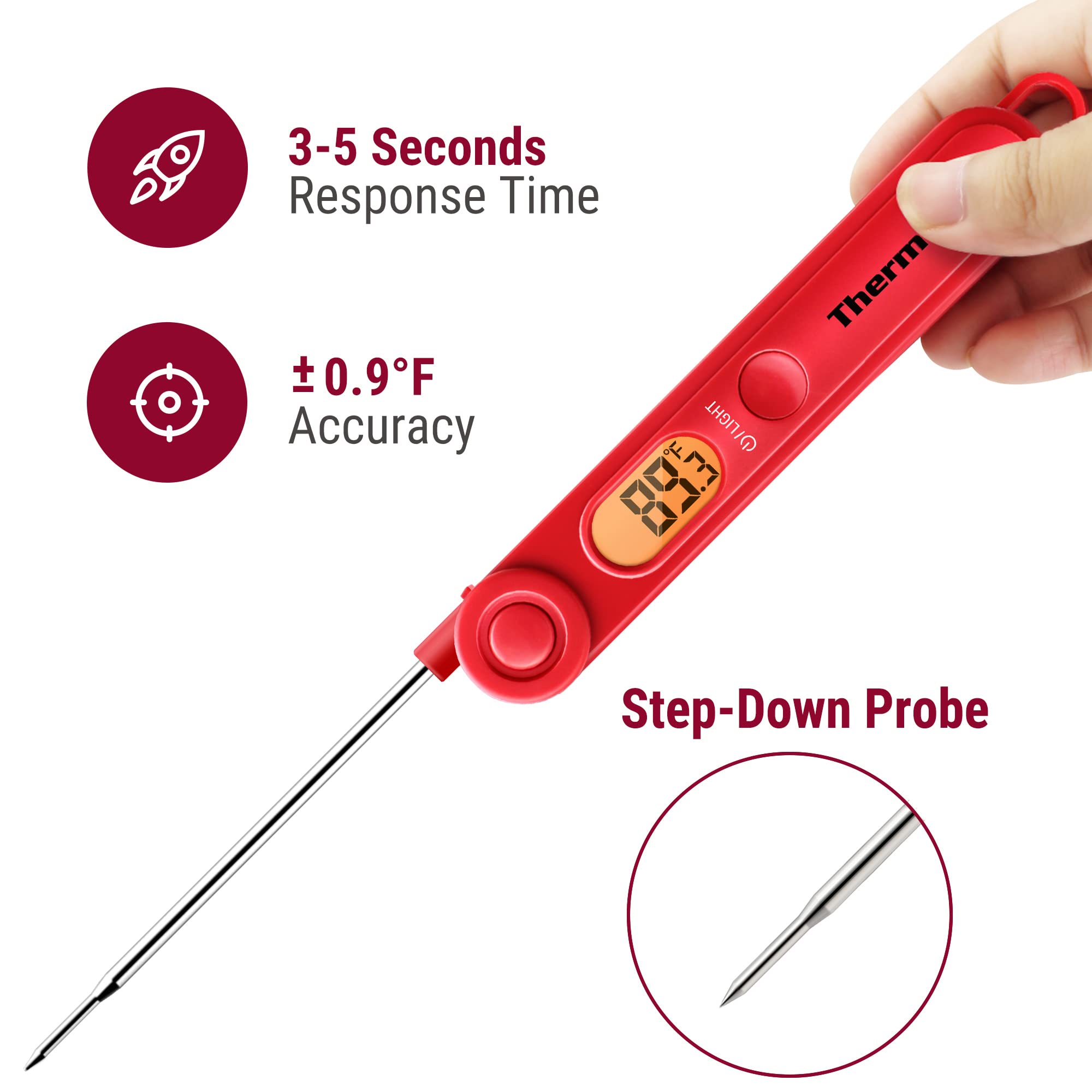 ThermoPro TP03 Digital Meat Thermometer for Cooking Kitchen + ThermoPro TP06B Digital Grill Meat Thermometer with Probe