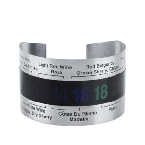 stainless steel wine bottle thermometer, wine lcd thermometer bracelet thermometer no battery beer temperature bottle bracelet sensor for home brewing