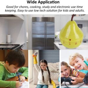 Cartoon Timer, Pear Shaped Kitchen Timer, Mini Cute 60mins Mechanical Manual Kitchen Timer Cooking Timer, Countdown Timer