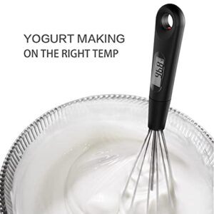 Iqidot Stainless Steel Wire Whisk & Digital Instant Read Thermometer can be Hot Chocolates Whisk Thermometer or Digital Candy Thermometer for Icing Creamer, Yogurt, Sauces and Homemade Soup Thicken