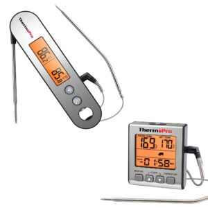 thermopro tp16s digital meat thermometer for cooking and grilling +thermopro tp610 dual probe instant read meat thermometer