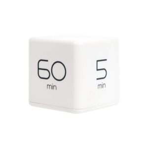 mooas Cube timers White (5,15,30 and 60 Minutes) & Multi Cube Violet (5,10,20 and 30 Minutes) Bundle, Time Management, Time for Studying, Cooking and Workout, Kids Timer