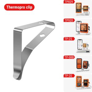 ThermoPro Stainless Steel Clip Holder for Cup Glasses Deep Fryer Coffee Pot Containers (2pcs)