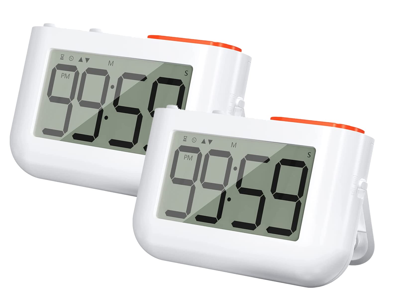 Digital Kitchen Timer, 2 Pack Magnetic Countdown Timer, Big Digits & Adjustable Volume, Timer for Cooking & for Kids , Classroom Timers for Teachers with Large LCD Display