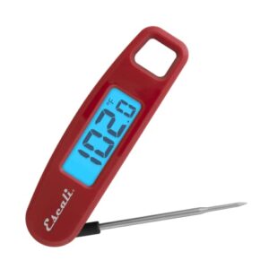 Escali Compact Portable Meat Candy Folding Digital Thermometer, Backlit Display Easy to Storage with Magnet, Red