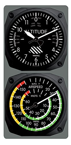 Trintec Aviation Altimeter Altitude Clock and Airspeed Thermometer Console Set