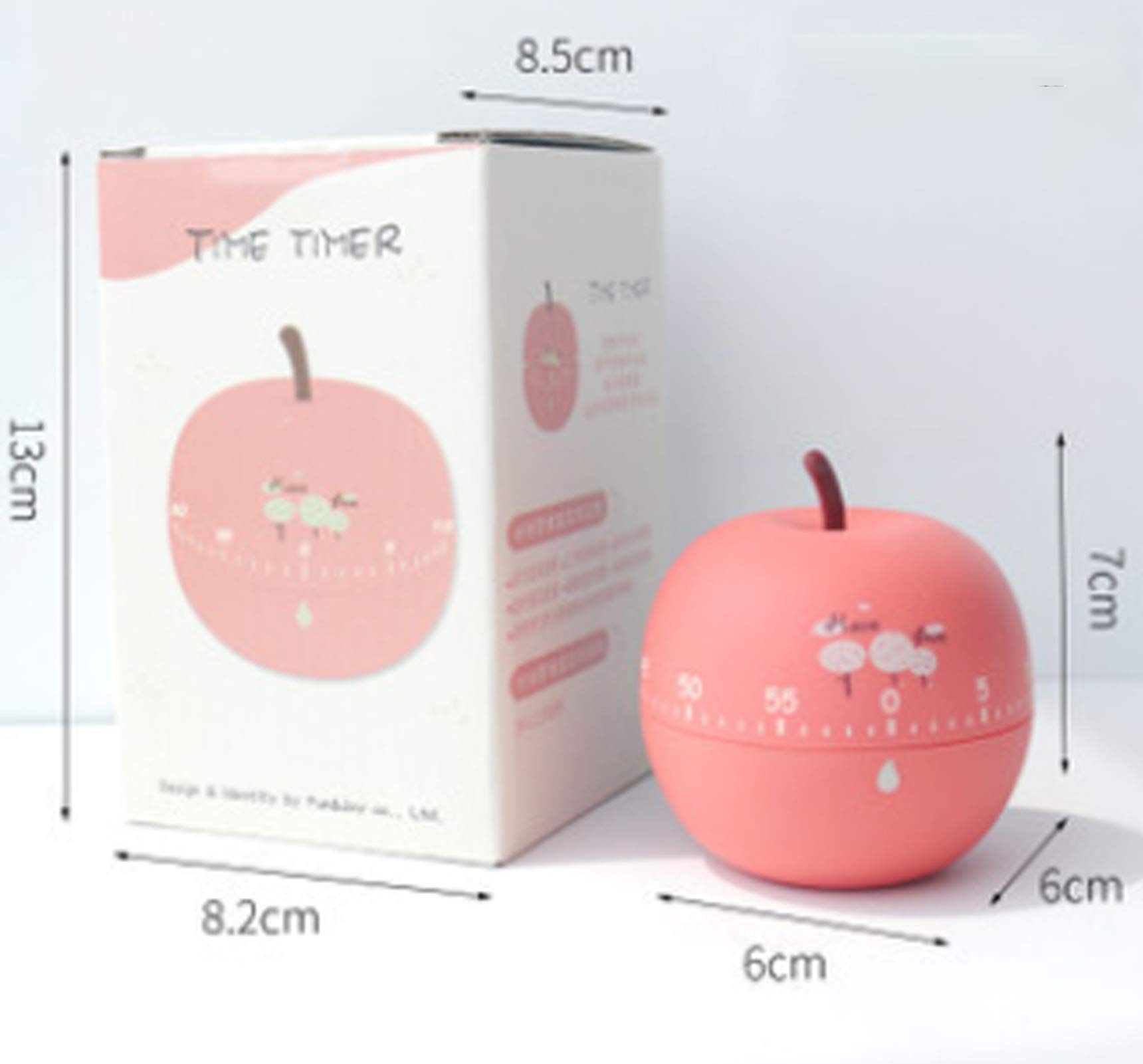 Cute Fruit Kitchen Timer Kitchen Craft Mechanical Wind Up 60 Minutes Timer 360 Degree Rotating Timer Kitchen Cooking Timer (Apple)