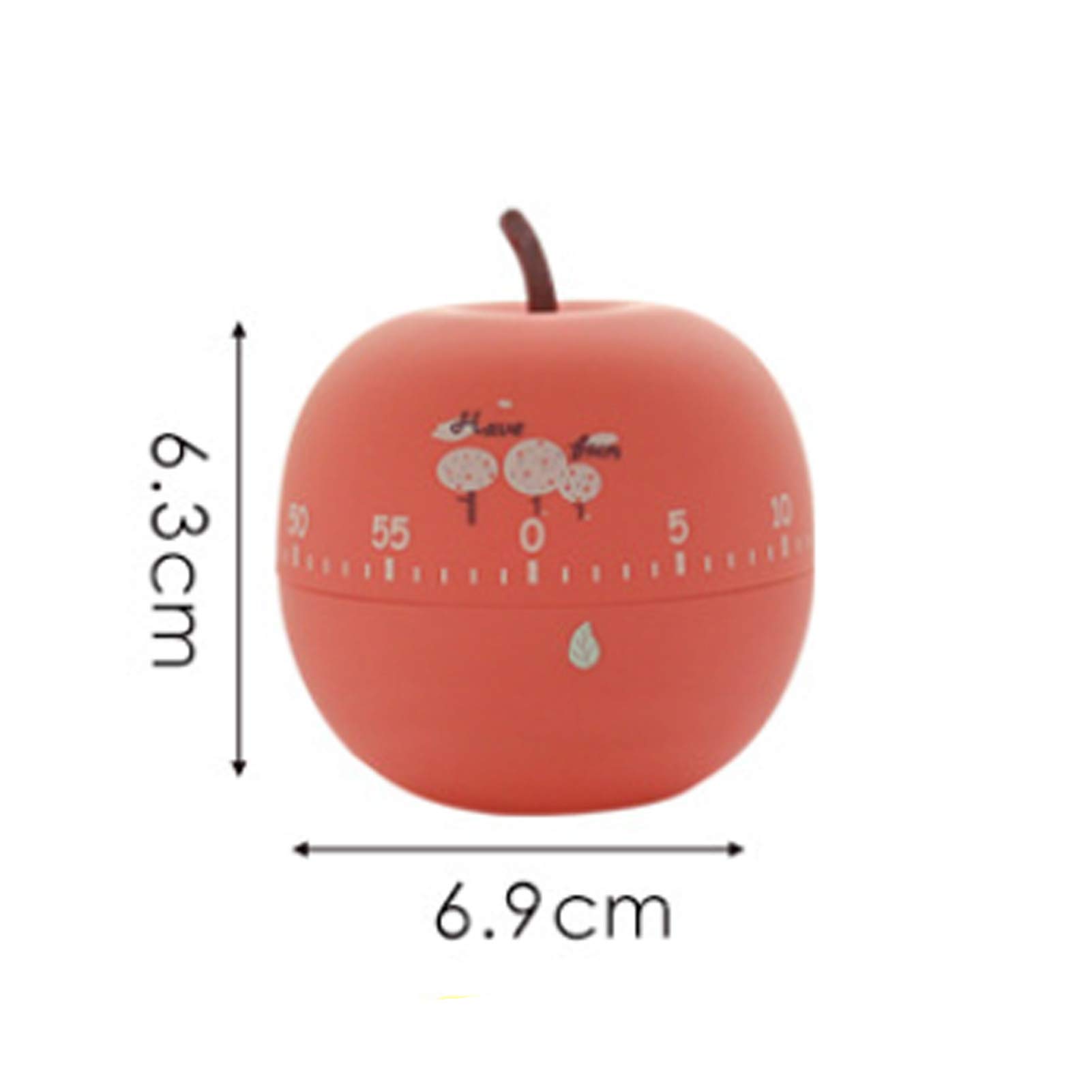 Cute Fruit Kitchen Timer Kitchen Craft Mechanical Wind Up 60 Minutes Timer 360 Degree Rotating Timer Kitchen Cooking Timer (Apple)