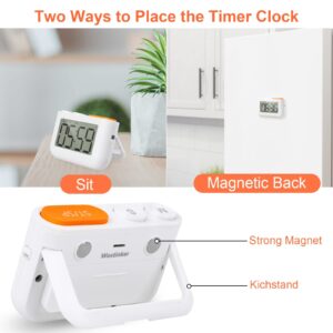 Timer, Strong Magnetic Kitchen Timer, Large Display Big Button Timer, Digital Timer with Adjustable Volume & Memory Function for Cooking, Kids, Teachers, Game and Exercise (1 Pack)