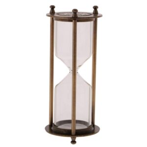 Backbayia Retro Metal Sandglass Empty Hourglass Sand Timer Without Sand for Home Office Decoration (Bronze - S)