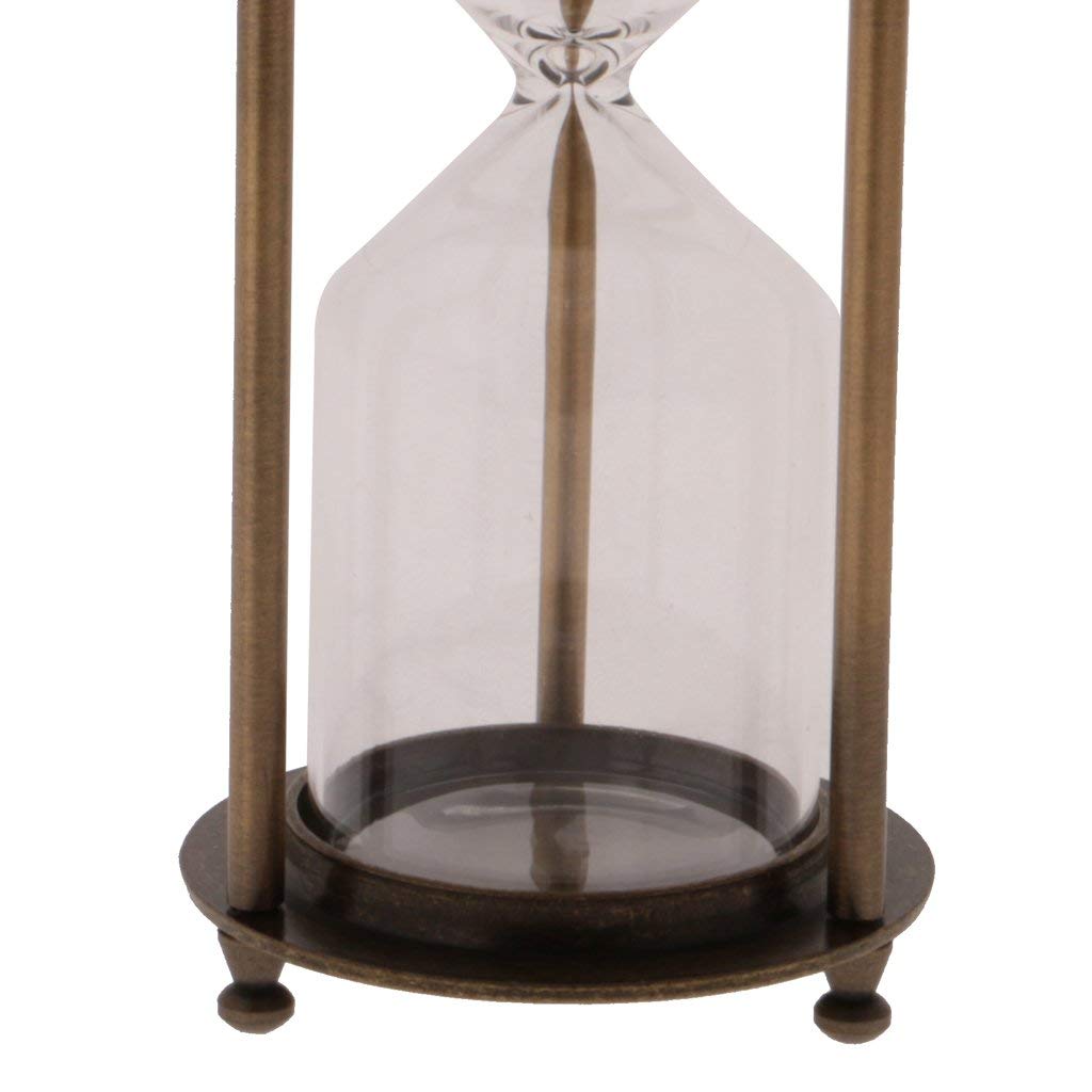 Backbayia Retro Metal Sandglass Empty Hourglass Sand Timer Without Sand for Home Office Decoration (Bronze - S)