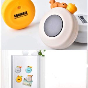 Cute Squirrel Machinery Timers 60 Minutes Mechanical Kitchen Cooking Timer Clock Loud Alarm Counters Manual Timer Kitchen Utensil (Beige)