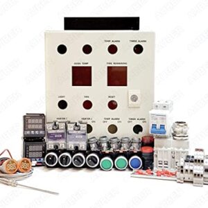 Powder Coating Oven Controller Kit w/Light and Fan Control, 240V 50A 12000W (KIT-PCO404) (DIY Kit + Wiring Kit)