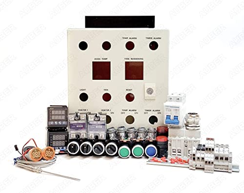 Powder Coating Oven Controller Kit w/Light and Fan Control, 240V 50A 12000W (KIT-PCO404) (DIY Kit + Wiring Kit)