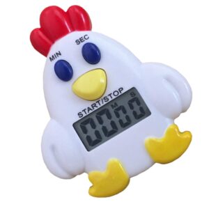 doitool chicken timer cooking time clock clip on animal timer student countdown timer working studying baking time clock reminder for home kitchen office shop (with battery)