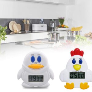 DOITOOL Chicken Timer Cooking Time Clock Clip on Animal Timer Student Countdown Timer Working Studying Baking Time Clock Reminder for Home Kitchen Office Shop (with Battery)