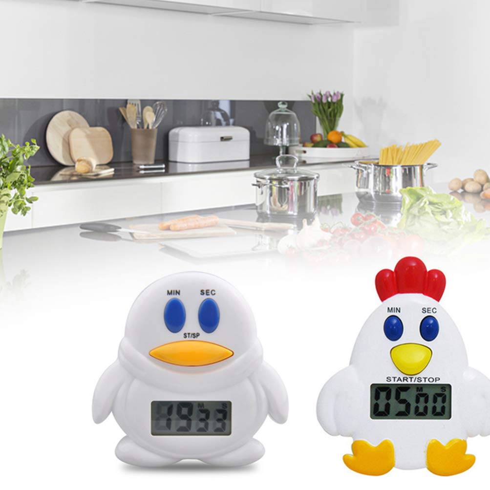 DOITOOL Chicken Timer Cooking Time Clock Clip on Animal Timer Student Countdown Timer Working Studying Baking Time Clock Reminder for Home Kitchen Office Shop (with Battery)