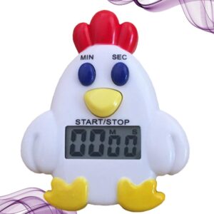 DOITOOL Chicken Timer Cooking Time Clock Clip on Animal Timer Student Countdown Timer Working Studying Baking Time Clock Reminder for Home Kitchen Office Shop (with Battery)