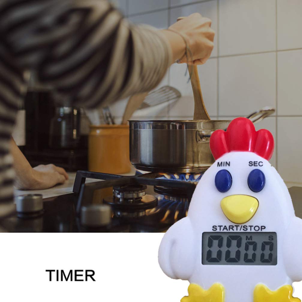 DOITOOL Chicken Timer Cooking Time Clock Clip on Animal Timer Student Countdown Timer Working Studying Baking Time Clock Reminder for Home Kitchen Office Shop (with Battery)