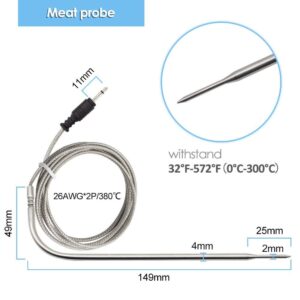 Inkbird Stainless Meet Probe Replacement for IRF-2SA Wireless Meat Smoker Thermometer (One Meat Probe)