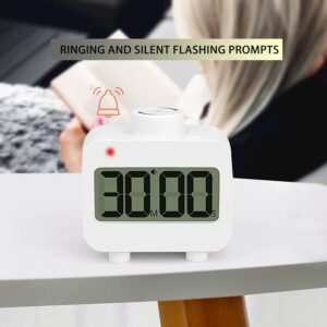 KAMEISHI Rotating Digital Timer Cute for Kitchen Study Exercise Cooking Bathroom with Loud Alarm Timers Mute Mode Study Supplies (Battery Included)