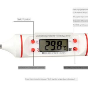 BBQ Thermometer. Digital Meat Thermometer for Cooking, Instant Read Meat Thermometer with Probe, Waterproof Digital Food Probe for Kitchen, Outdoor Grilling and BBQ! (Send Barbecue Tongs）