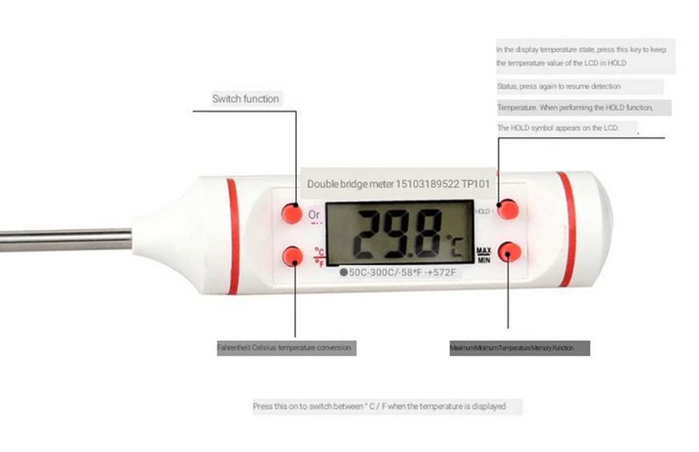 BBQ Thermometer. Digital Meat Thermometer for Cooking, Instant Read Meat Thermometer with Probe, Waterproof Digital Food Probe for Kitchen, Outdoor Grilling and BBQ! (Send Barbecue Tongs）