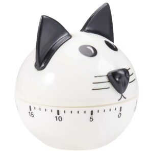 hemoton kitchen timer animal cat timer for children baking and boiling egg wind up 55 minutes timer home baking steaming manual timer