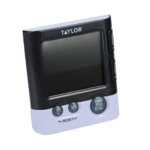 Taylor Dual Kitchen Timer and Digital Clock, Plastic, 24 Hours