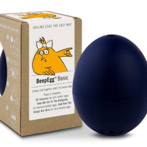 BeepEgg Basic Nightblue – Egg Timer for Boiling Eggs – Musical Egg Cooker for Soft, Medium, Hard Boiled Eggs – Food Safe – Singing Floating Egg Timer – Egg Cooker for 3 Levels of Doneness -Brainstream