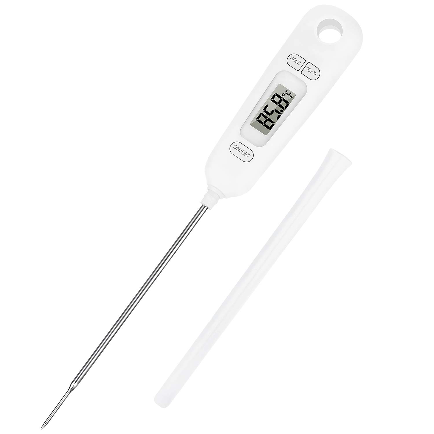 Regetek Instant Read Meat Thermometer Digital LCD Cooking with Long Probe Food Cooking Thermometer for Grill Oven BBQ Smoker Food Thermometer