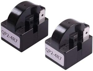 akoak 2 pcs/pack qp2-4r7 4.7 ohm 1 pin refrigerator ptc starter relay black