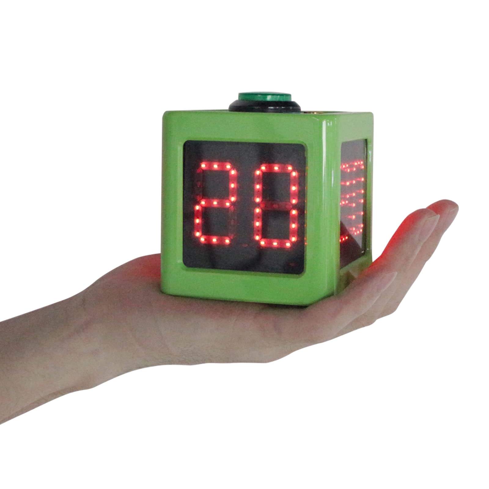 GANXIN Poker Shot Clock, Seconds Countdown Timer for Poker/Casino/Chess Tournament,20/30 Sec and Custom Time,4-Sides Cube Timer (Small,Green)