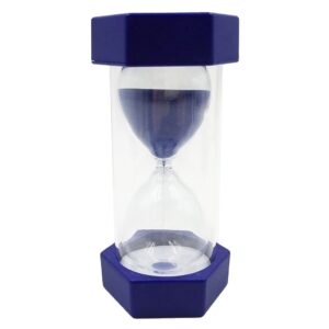 Leefasy 8 Minutes Sand Timer - Hexagon Hourglass,Hour Glass Timers for Kids Home Office Decoration (Blue)