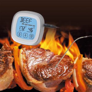 Digital Meat Thermometer for Food in Oven Grill Kitchen, with 1 Stainless Steel Probe and Timer